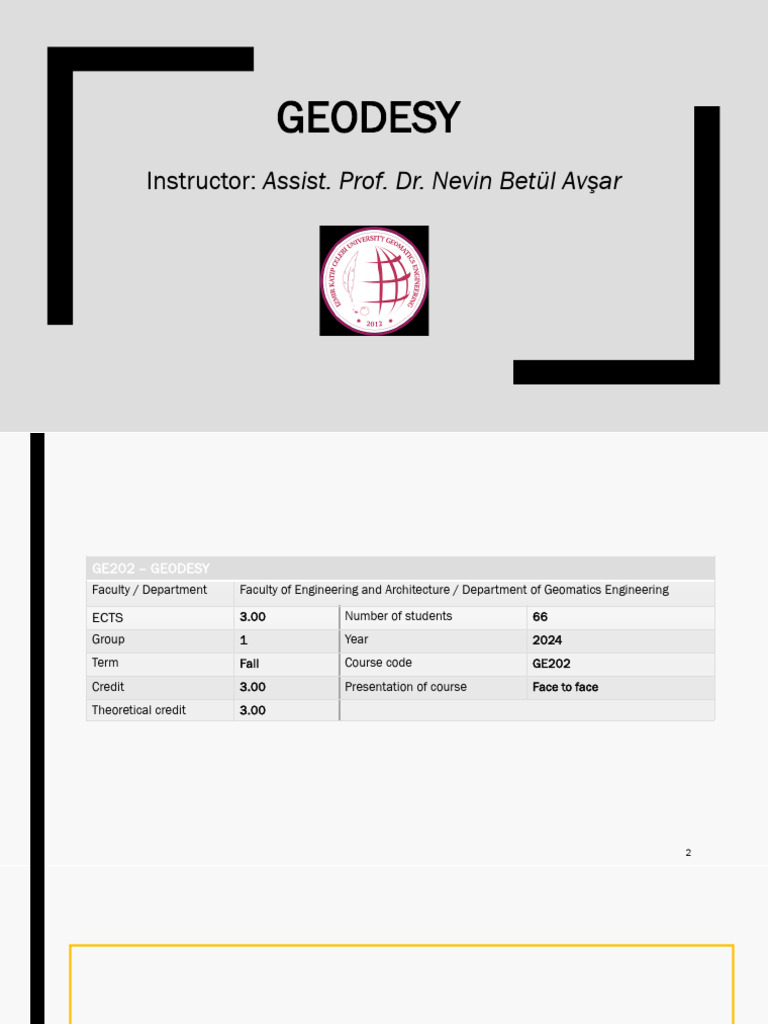 Ge202 Geodesy Week1 | PDF | Geodesy | Science