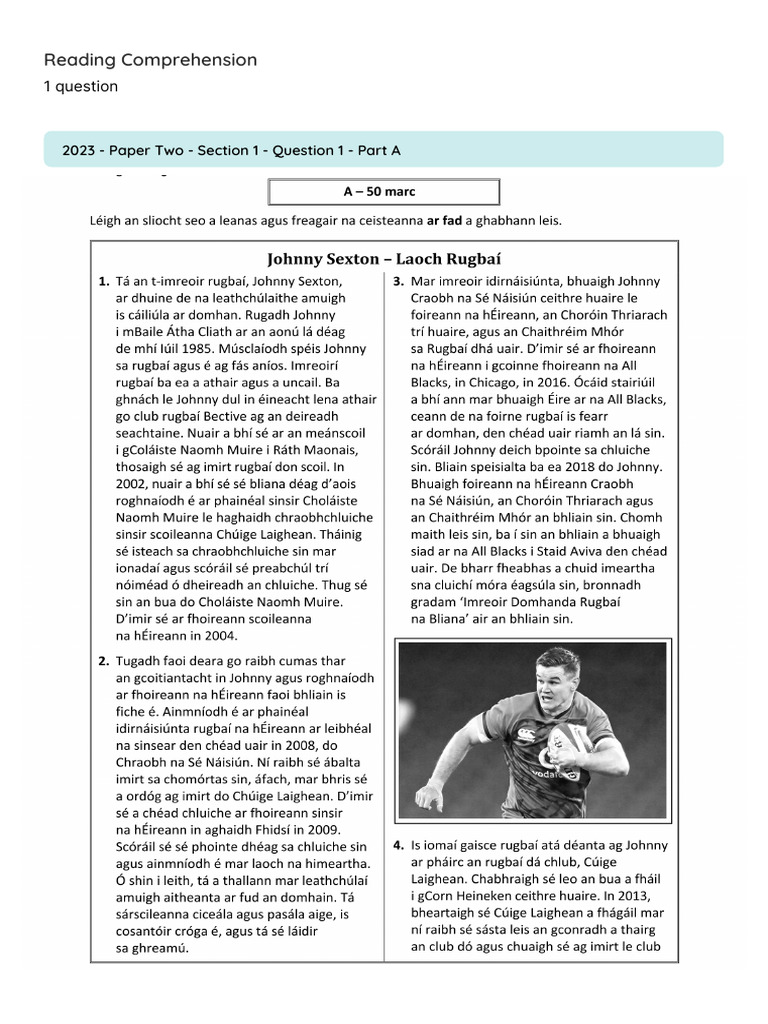 2023 Reading Comprehension Practice Pdf
