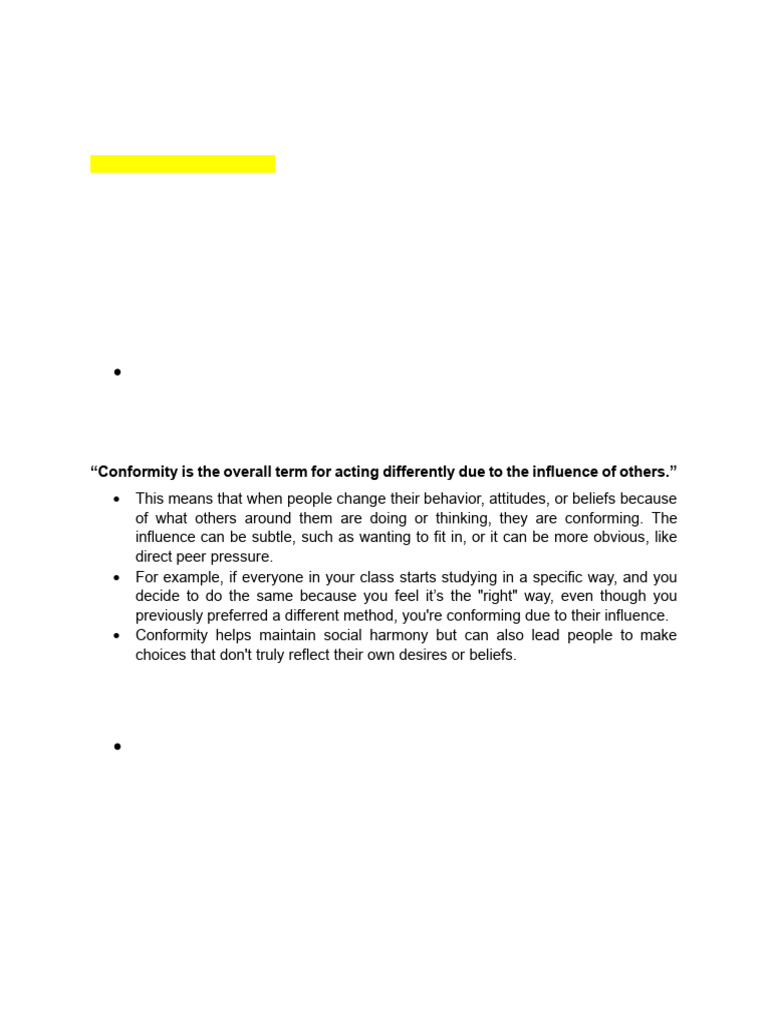 CHAPTER 6 Conformity and Obedience | PDF | Conformity | Obedience ...