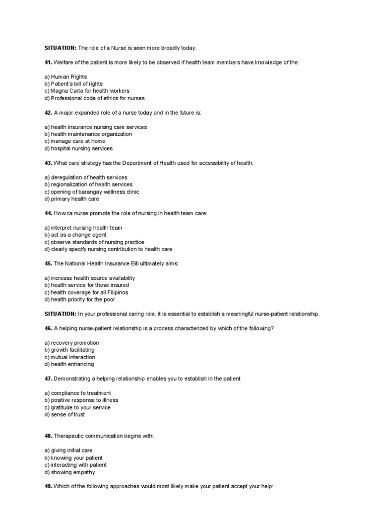 Situation | PDF | Nursing | Competence (Human Resources)