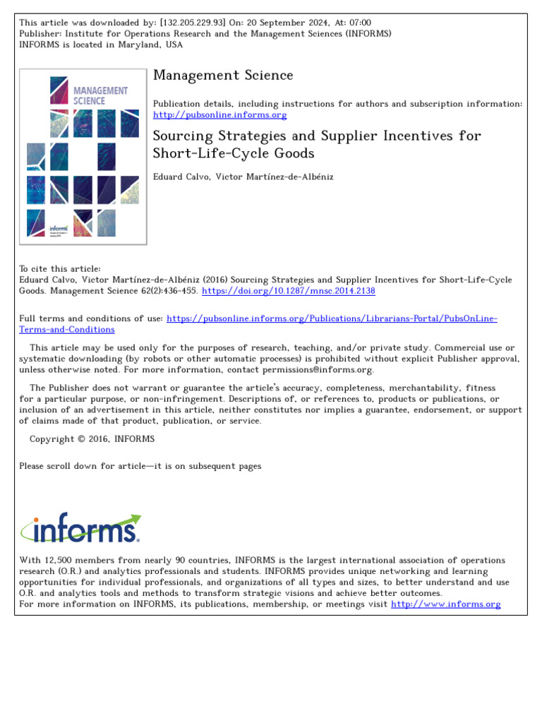 CM15 | PDF | Supply Chain | Prices