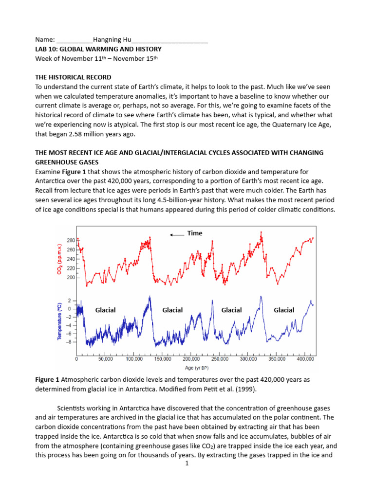 Lab 10 Exercise - Global Warming and History - Week of November 7th ...