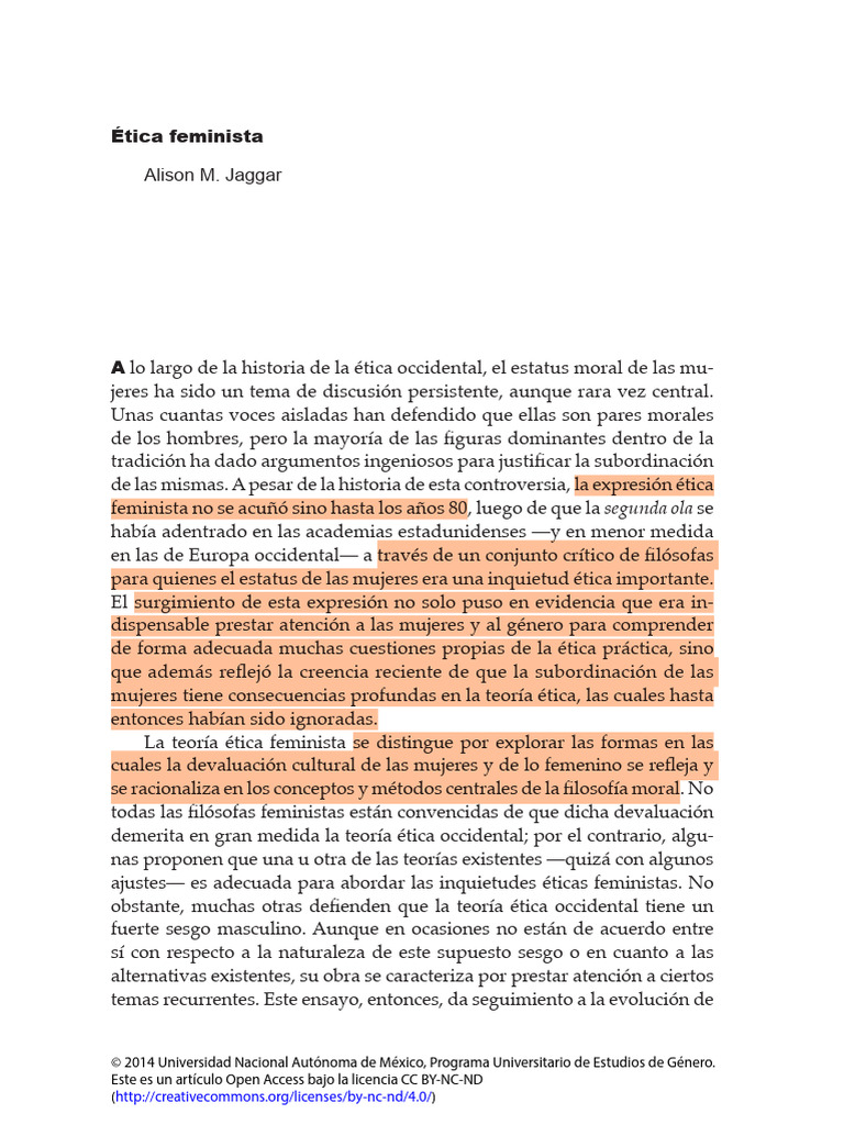 Ética Feminista: Evolución y Relevancia | PDF | Feminismo | Estudios de ...