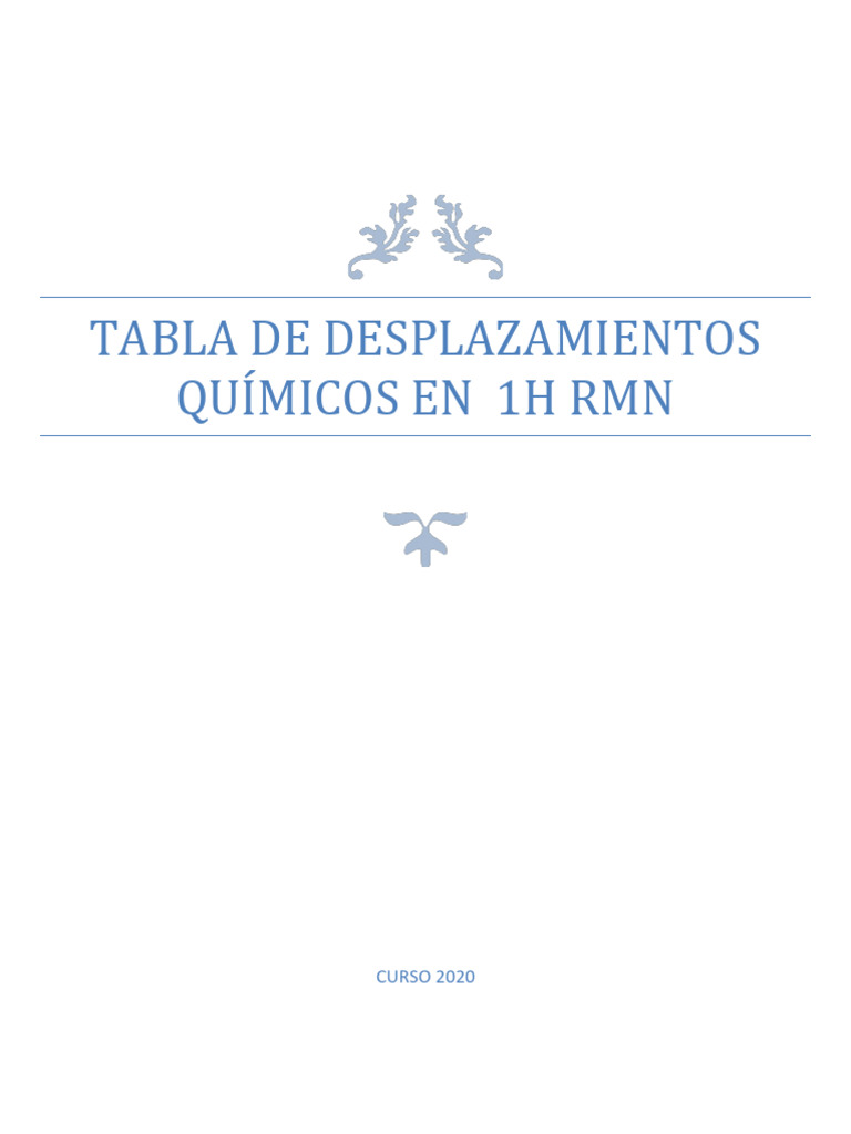 Tablas RMN 2020 | PDF | Química | Sustancias químicas