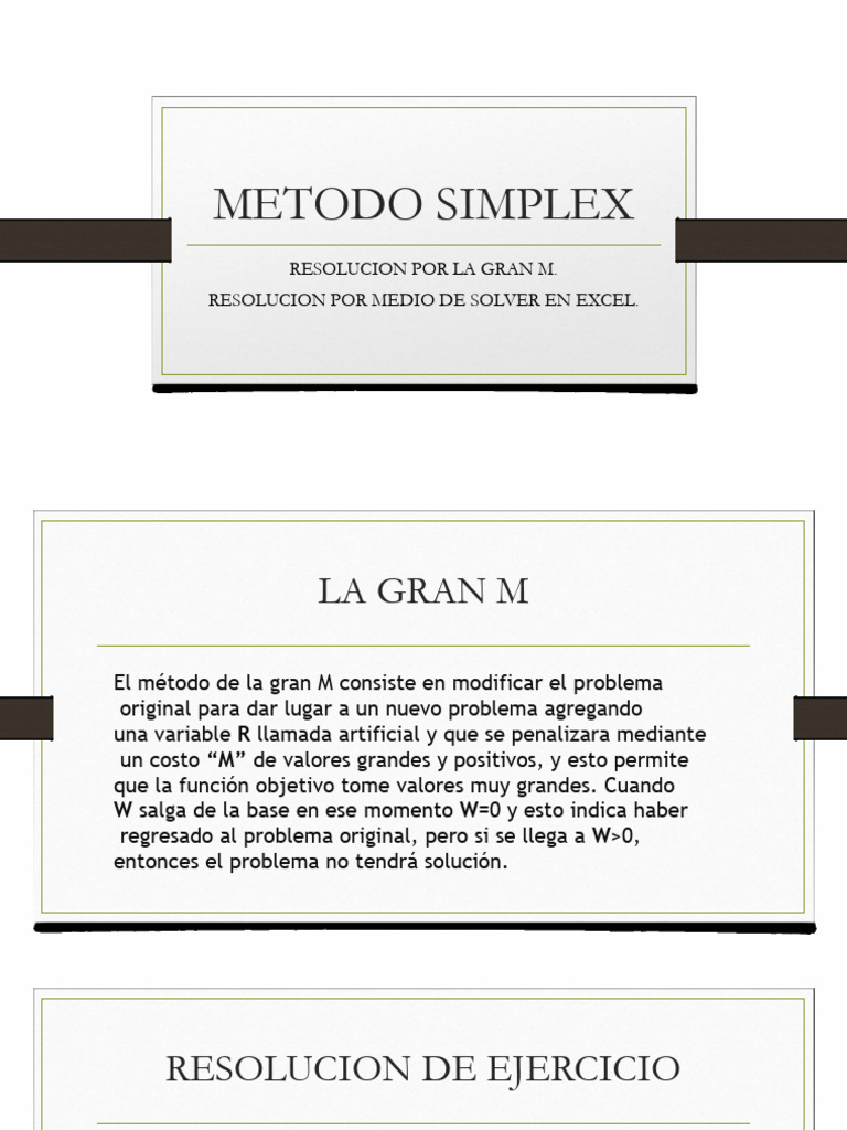 Metodo Gran M Simplex | PDF | Algoritmos | Matemáticas Aplicadas
