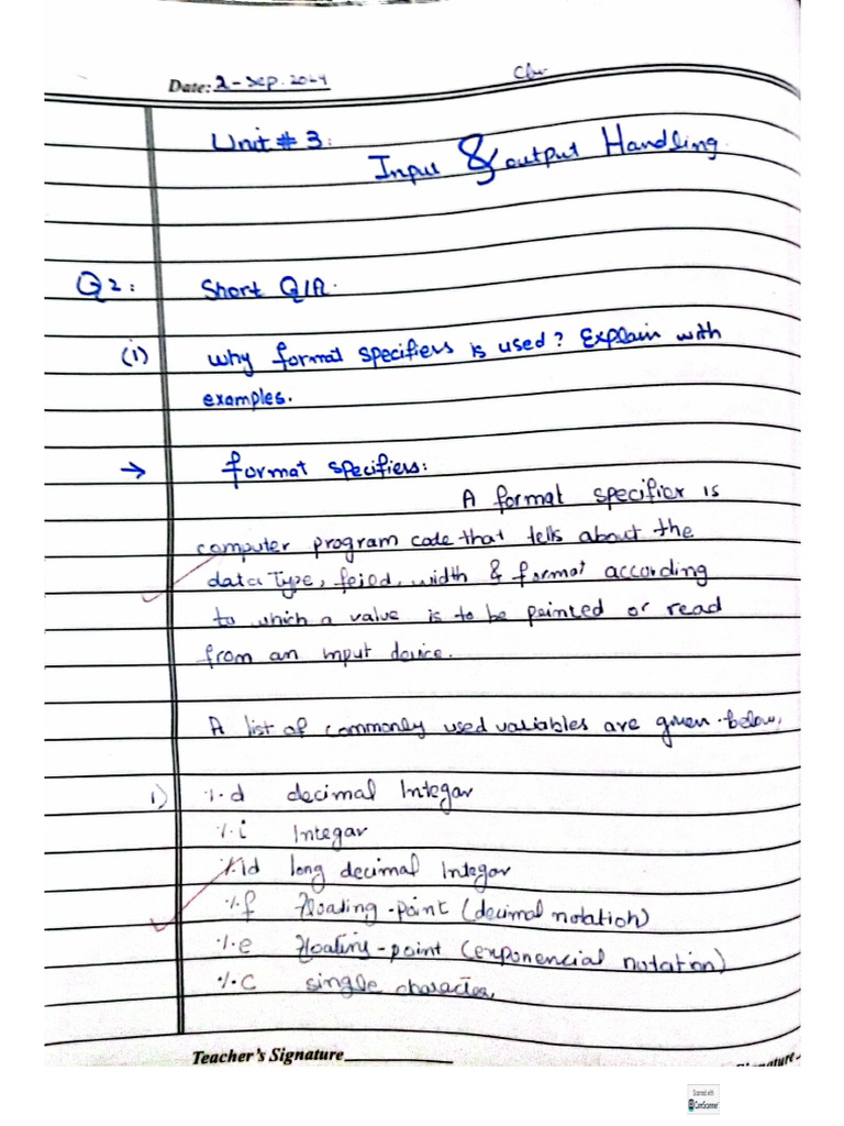 Class 10 chp3 Input Output Handling | PDF