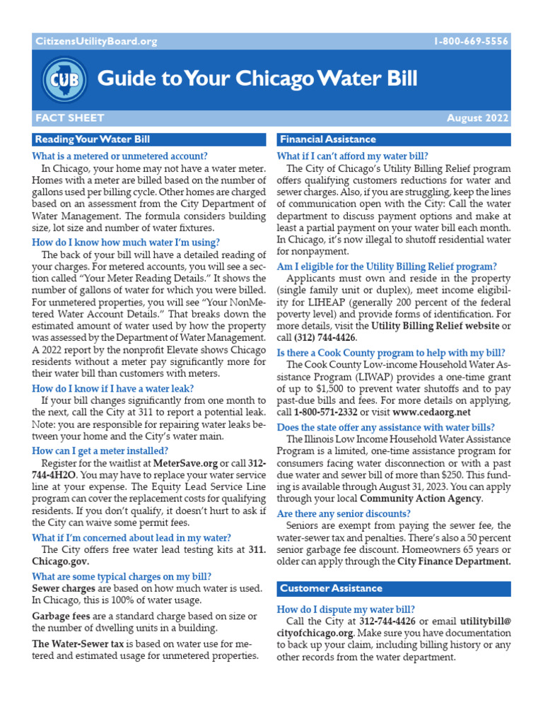 Understanding Your Chicago Water Bill | PDF | Fee | Economy Of The ...