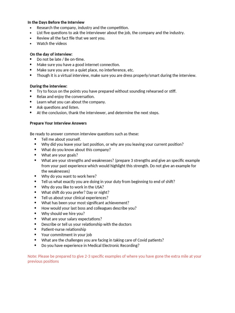 Interview Tips | PDF