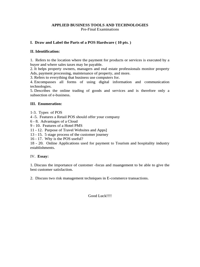 PF Applied Business Tools and Technology | PDF | Technology & Engineering