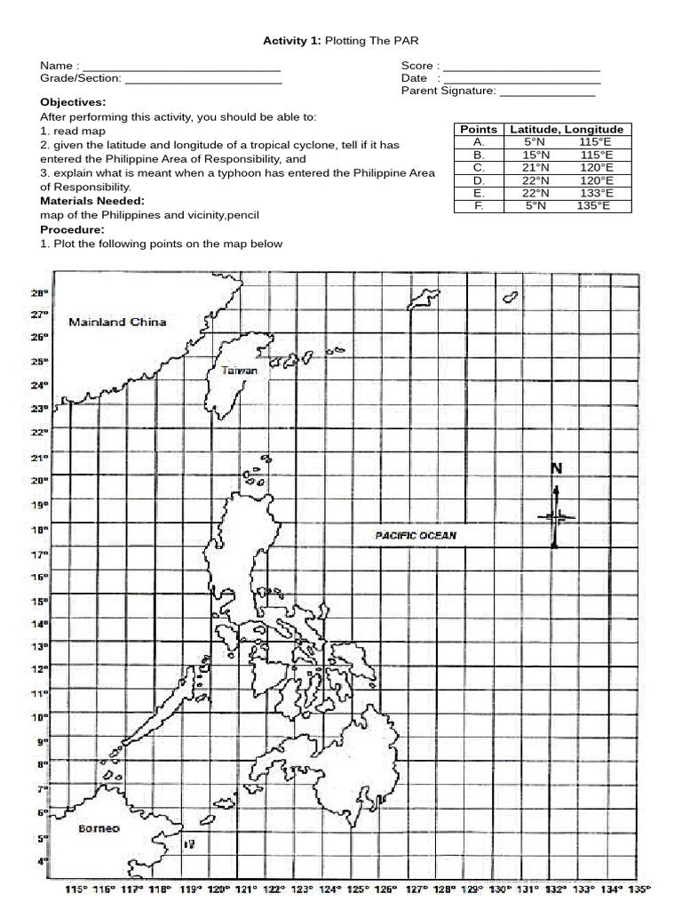 Activity 1-Plotting of PAR | PDF | Typhoon | Tropical Cyclone Seasons
