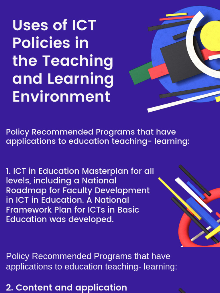 Uses of ICT Policies in The Teaching and Learning Environment ...