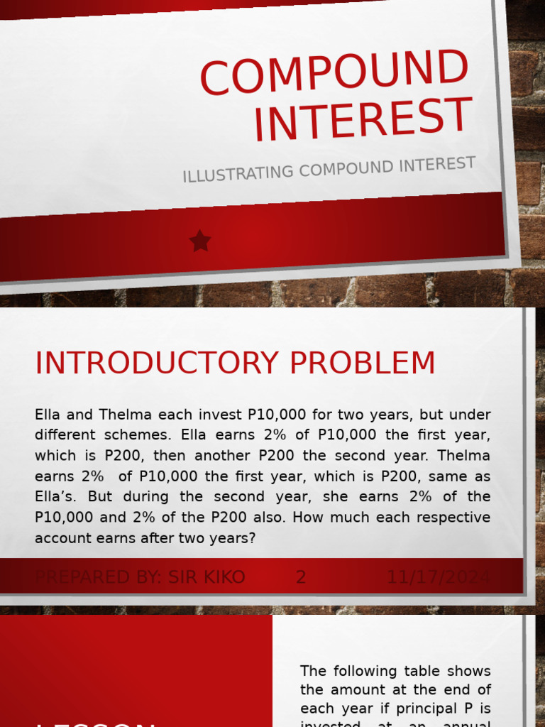 Lesson 25 Compound Interest FS | PDF | Present Value | Interest