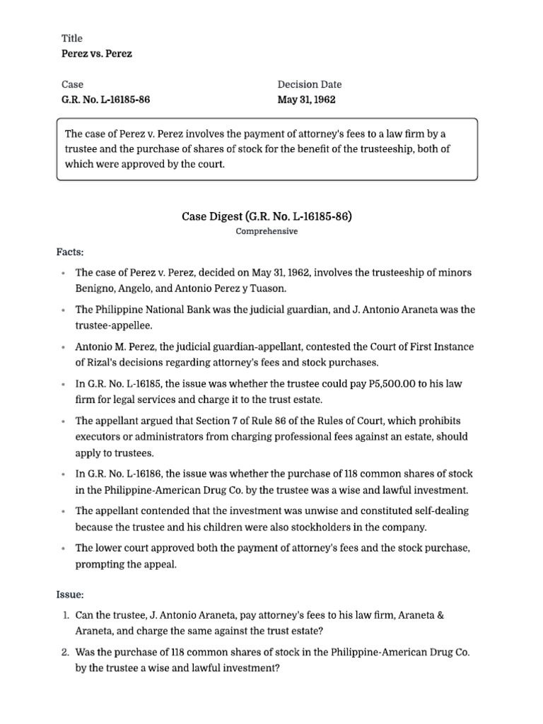 Trusteeship of The Minors Benigno, Angela and Anotion, All Surnamed ...