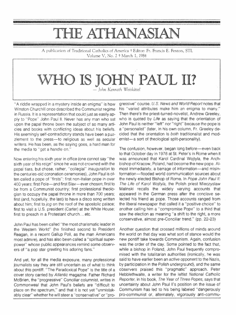 The Athan March 1984 | PDF | Second Vatican Council | Pope John Paul Ii
