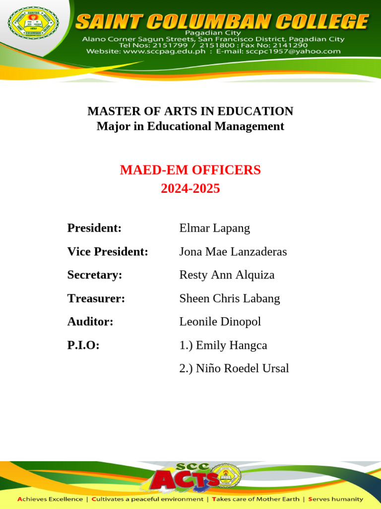 MAEd-EM Officers 2024 | PDF | Social Science