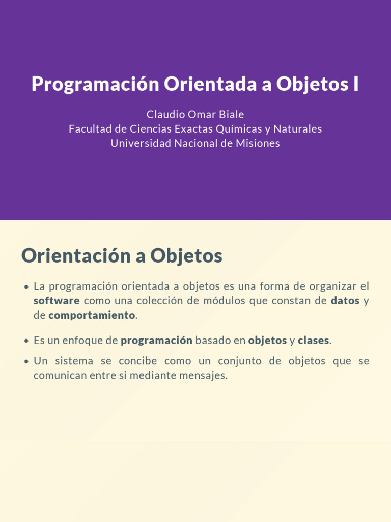 Software Orientado A Objetos - Parte 1 | PDF | Objeto (informática) | Programación orientada a ...