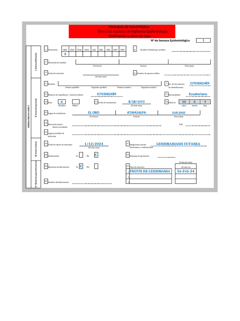 Ficha Leishmania MJ | PDF | Especialidades Medicas | Medicina CLINICA