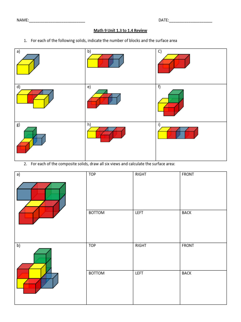 Chapter 1.2 - Surface Areas of Prisms and Solids | PDF