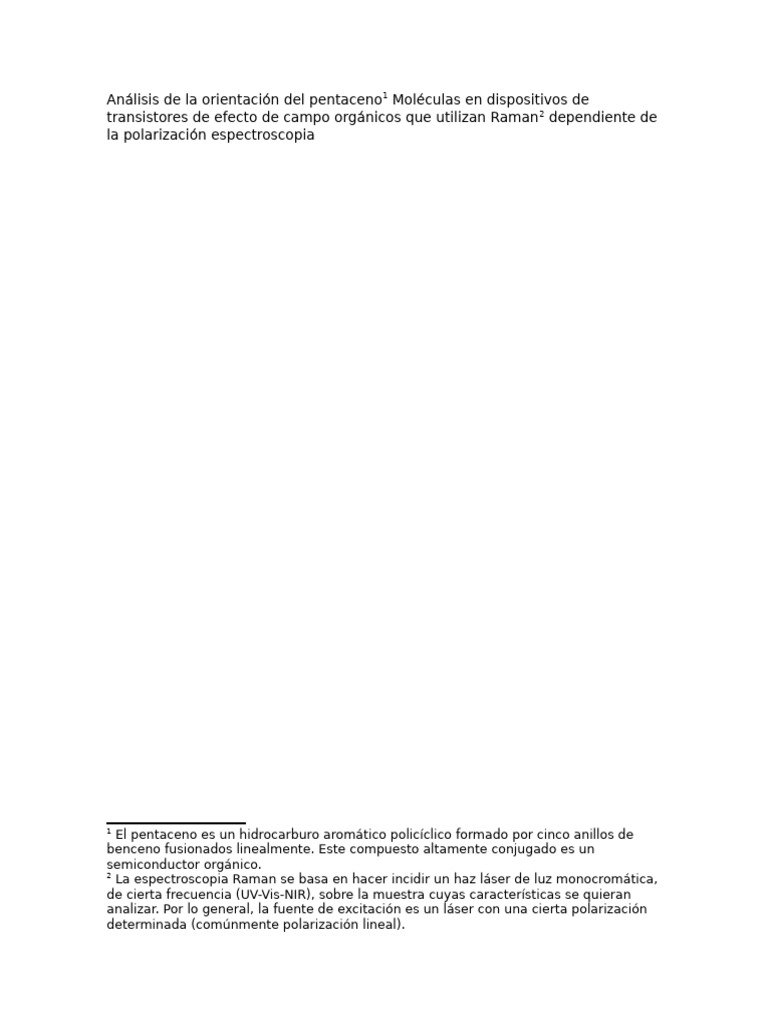 Análisis de La Orientación Del Pentaceno | PDF