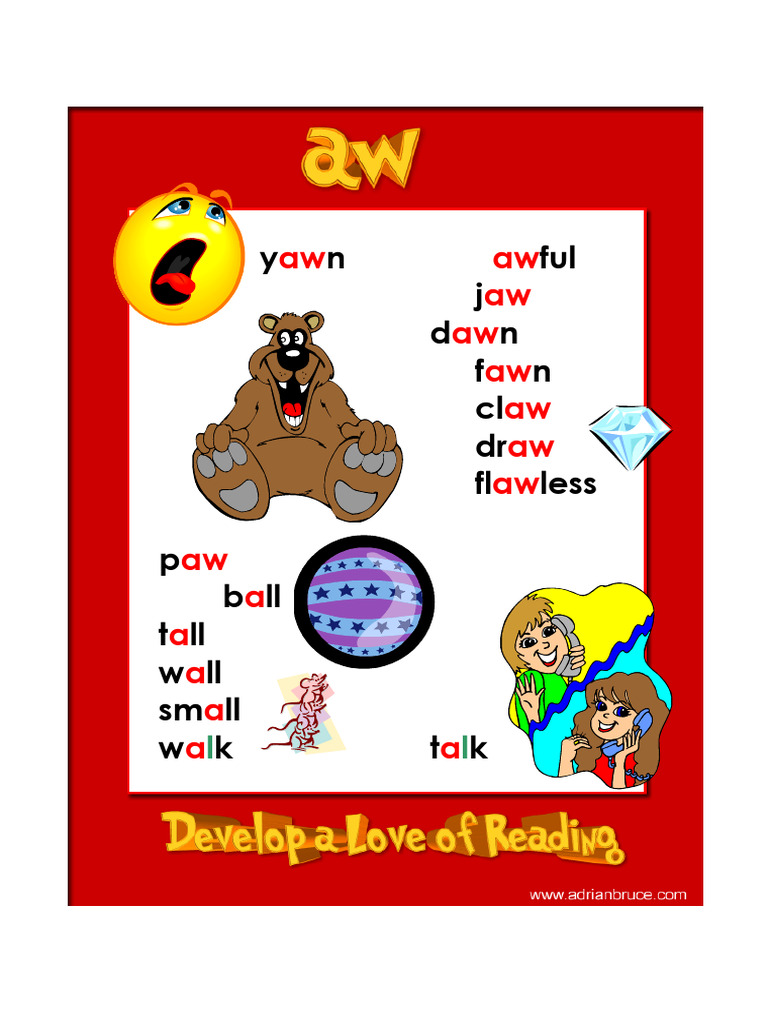 Aw Phonics Word Poster | PDF
