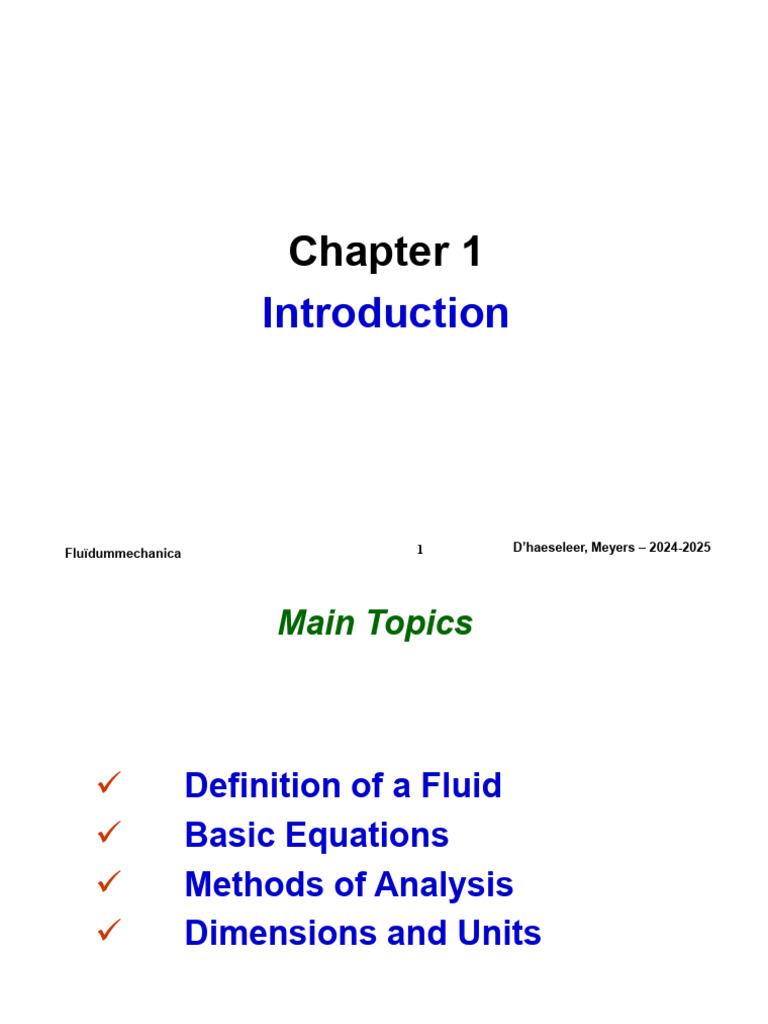 Chapter 1 FM_2024-2025 | PDF | Stress (Mechanics) | Fluid