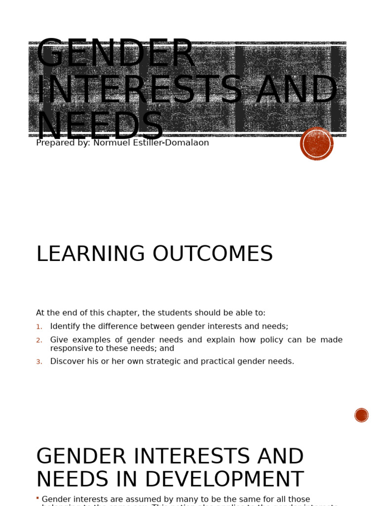 Understanding Gender Needs and Interests | PDF | Gender | Gender Studies