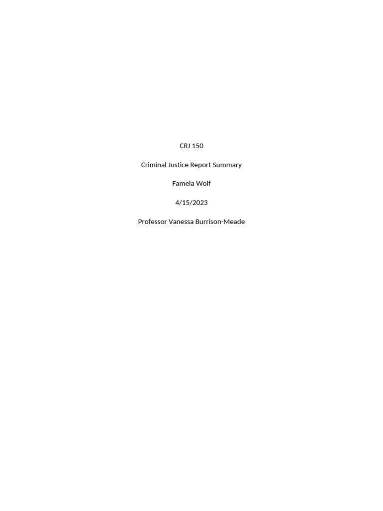 Key Criminal Justice Reports Explained | PDF | Probation | Search Warrant