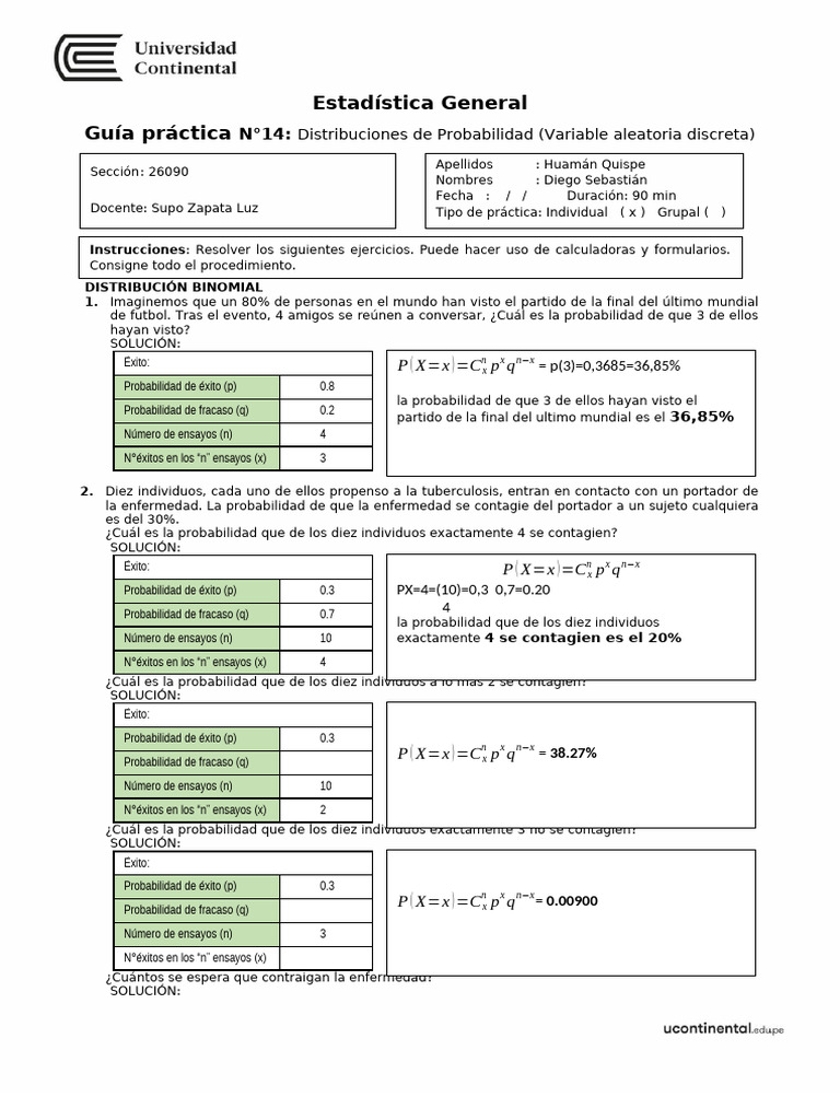 Diego Huaman Quispe | PDF | Distribución de veneno | Enseñanza de matemática