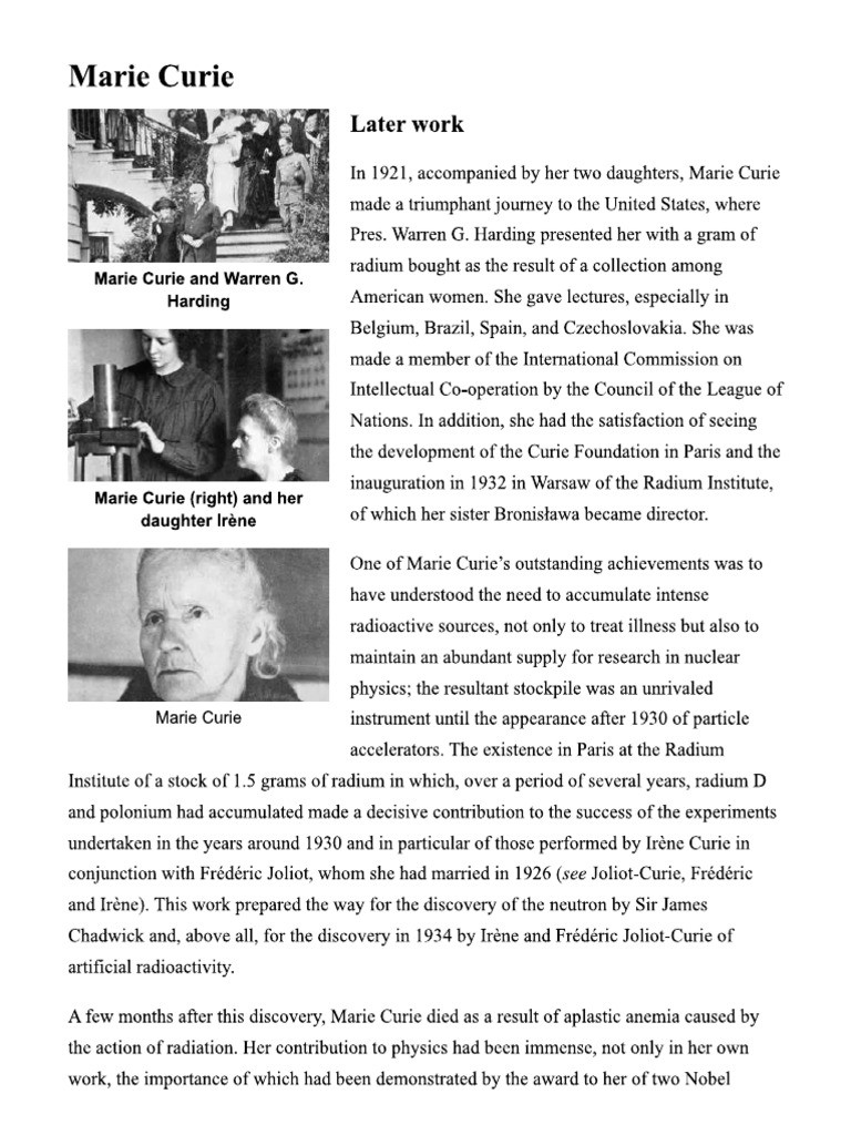 Marie Curie - Biogaraphy | PDF