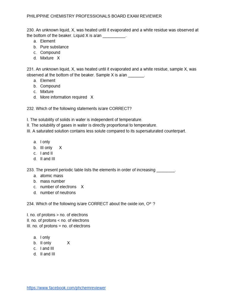 Chemistry Reviewer 2.1 (230-360) | PDF | Redox | Solubility