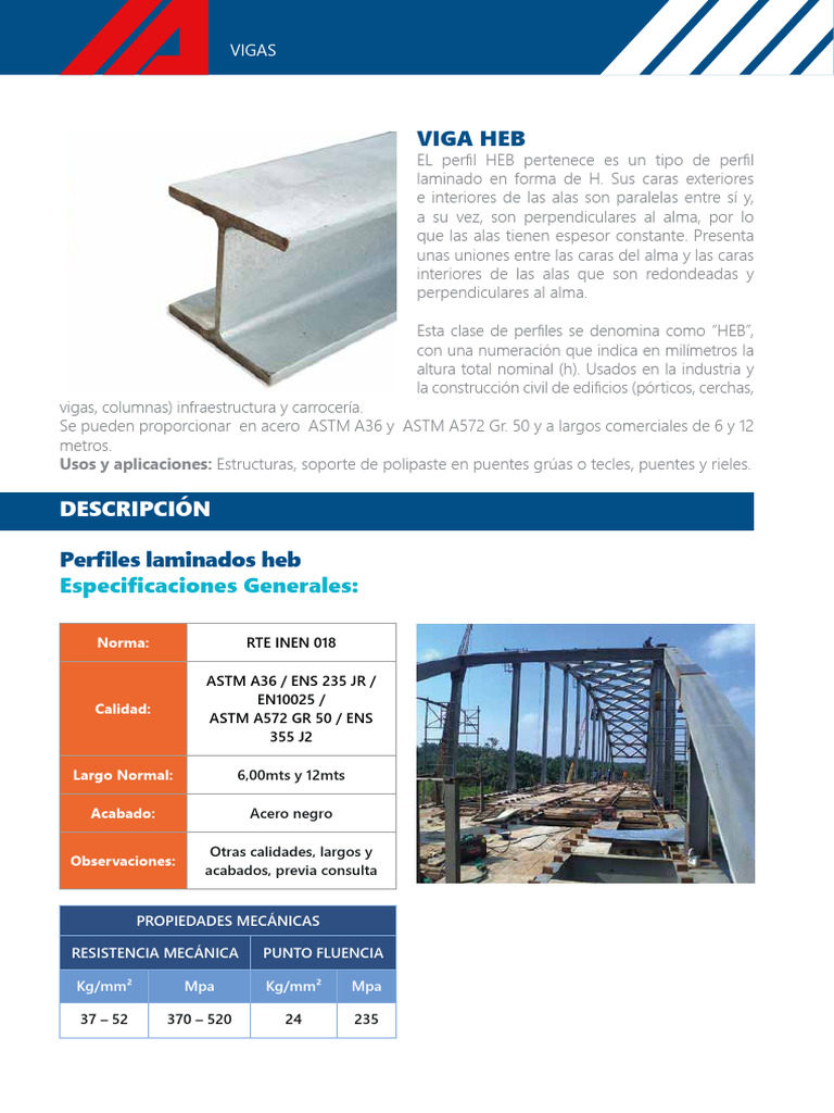 Importaceros Viga Heb | PDF | Ingeniería estructural | Ingeniero civil