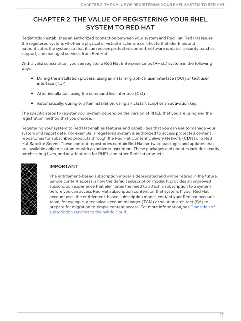 Chapter 2. The Value of Registering Your Rhel System To Red Hat | PDF | Subscription Business ...