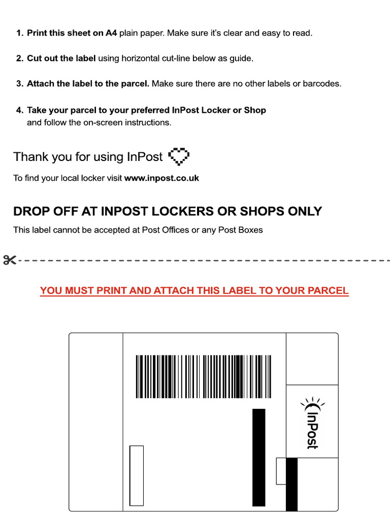 Vinted Parcel Label Instructions | PDF