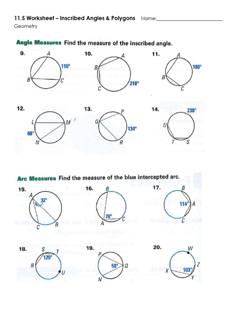 Geometry: Inscribed Angles & Polygons | PDF | Teaching Methods & Materials