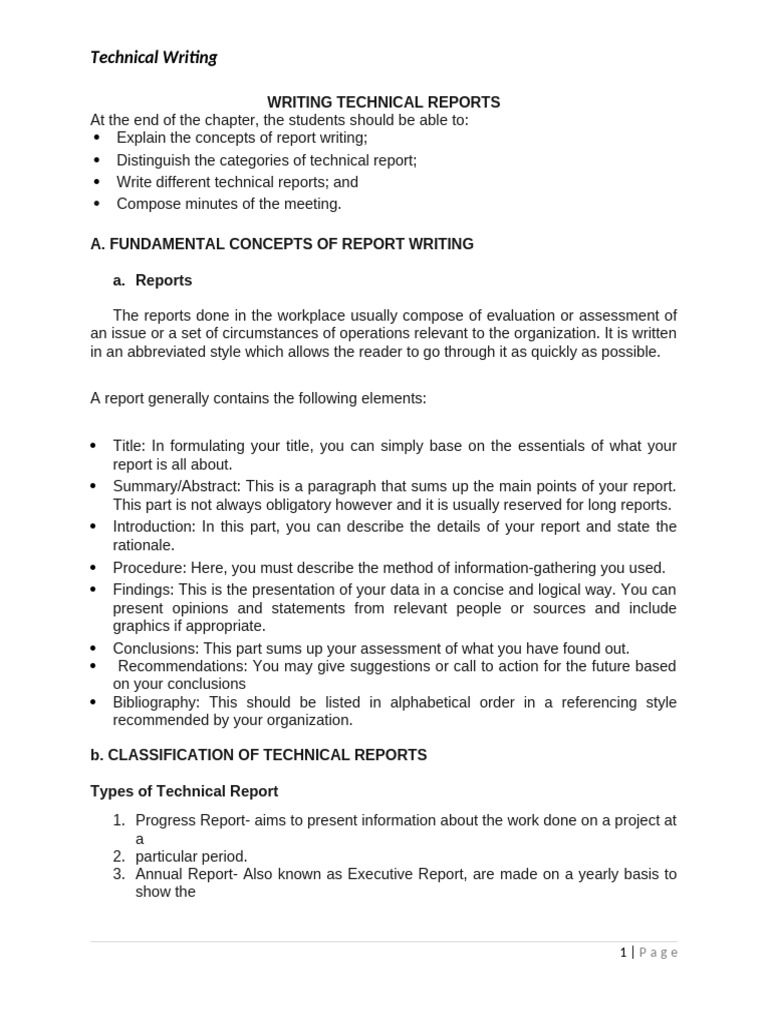 Writing Technical Reports | PDF | Citation | Pedagogy