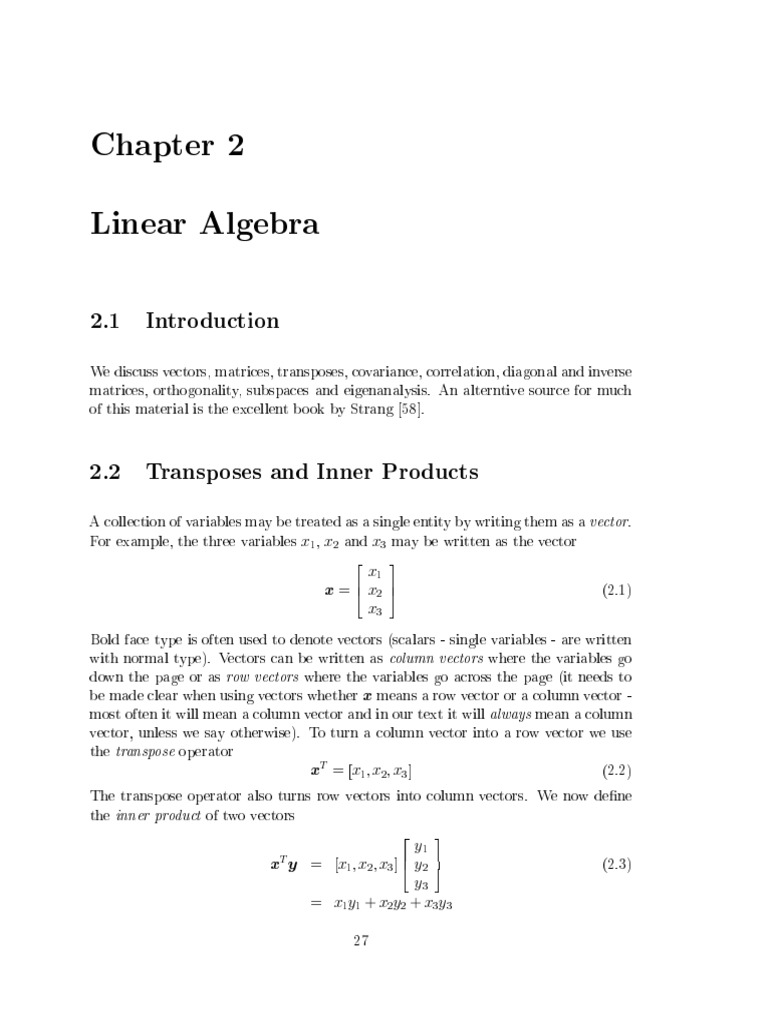 Linear Algebra | PDF | Matrix (Mathematics) | Eigenvalues And Eigenvectors