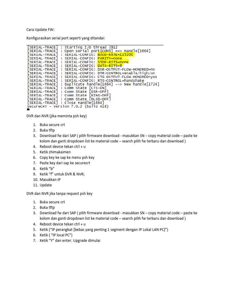 Cara Update FW DVR | PDF