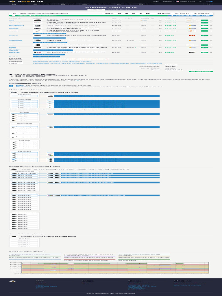 Custom PC Build Part List 2025 | PDF | Usb | Computer Engineering