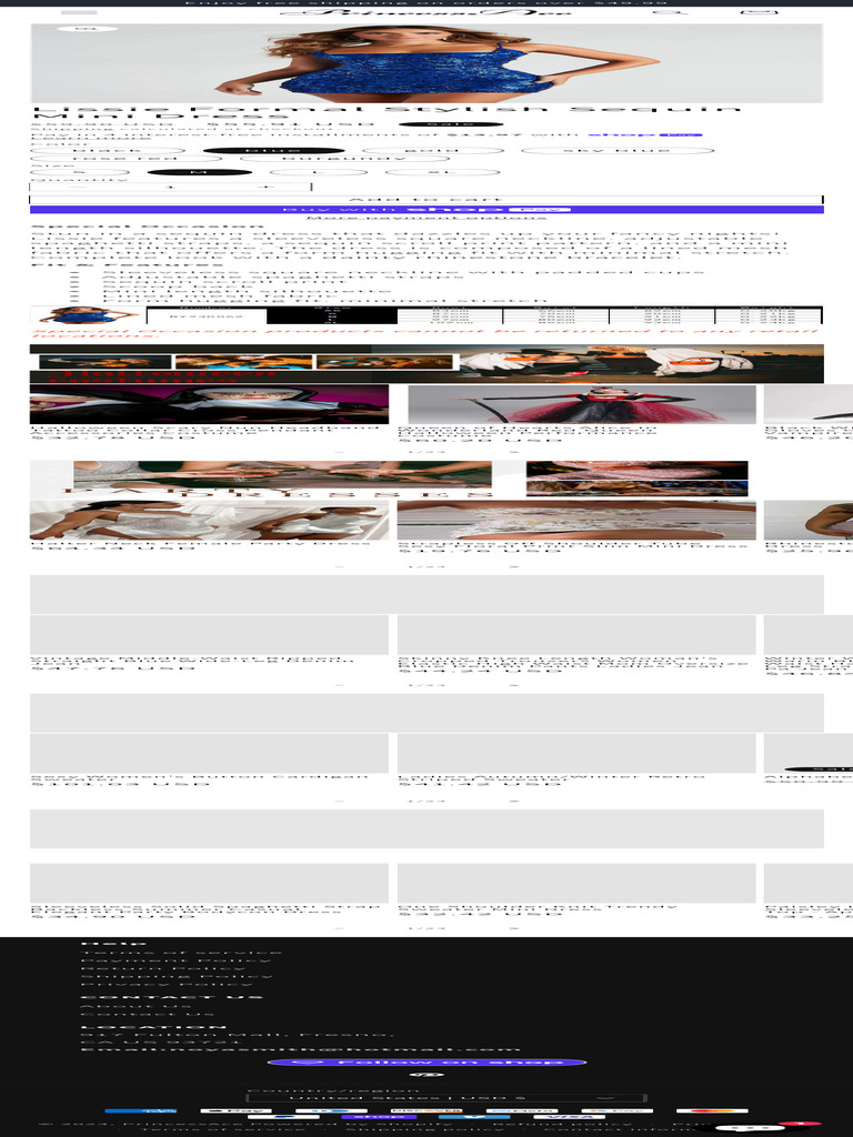 Lissie Formal Stylish Sequin Mini Dress - PrincessAce | PDF | Sweater | Dress