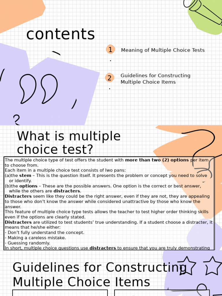 Multiple Choice X Guidelines | PDF | Multiple Choice
