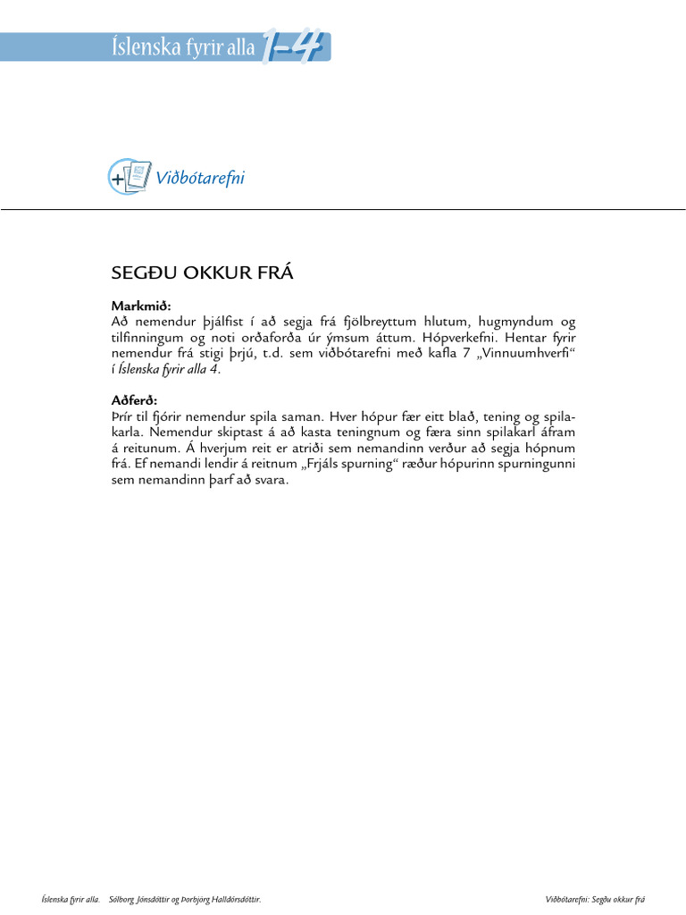 Segdu Okkur Fra | PDF