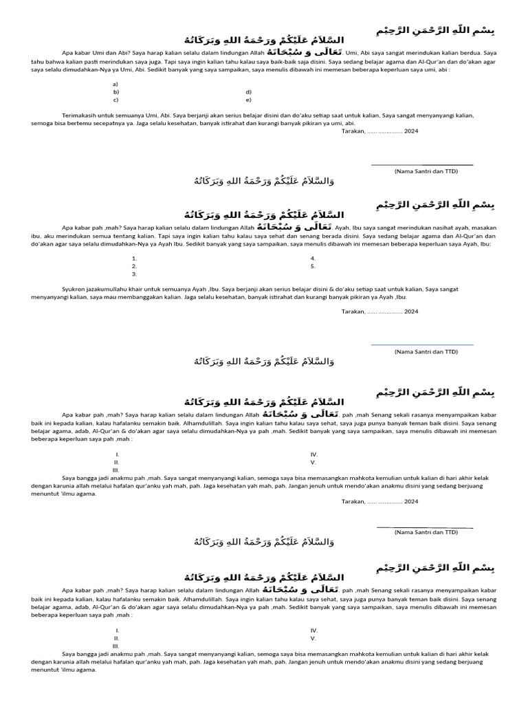 SURAT NITIP BARANG SANTRI (1) Editting | PDF