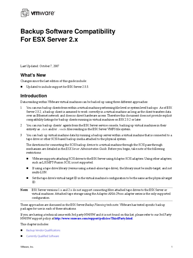 Esx Backup Guide | PDF | Virtual Machine | V Mware