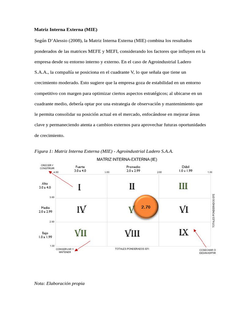 Matriz Interna Externa - MIE | PDF | Business | Negocios económicos