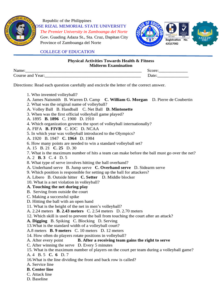 Chess Quiz with Answers | PDF | Volleyball | Board Games
