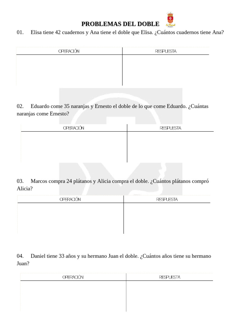 13 Doble y Mitad de Un Número Primero de Primaria | PDF | Hogar y jardín | Ciencia y matemática