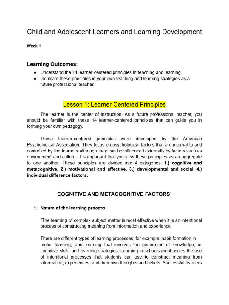 Student Copy EDP 101 Week 1 - 082805 | PDF | Learning | Motivational