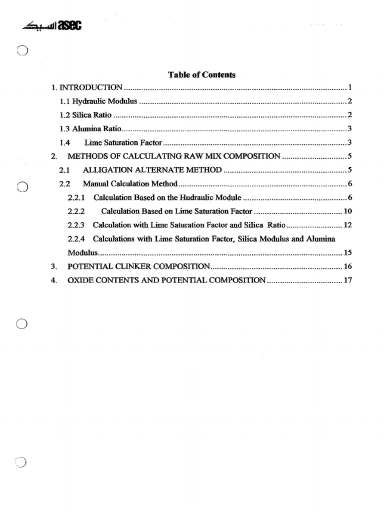 Calculation of Raw Material Mix Composition | PDF