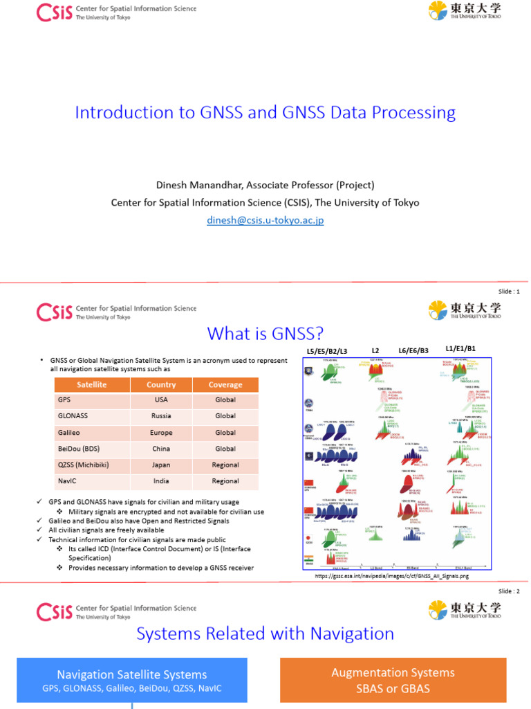 4-Introduction To GNSS and GNSS Data Processing4 | PDF | Global Positioning System | Computer ...