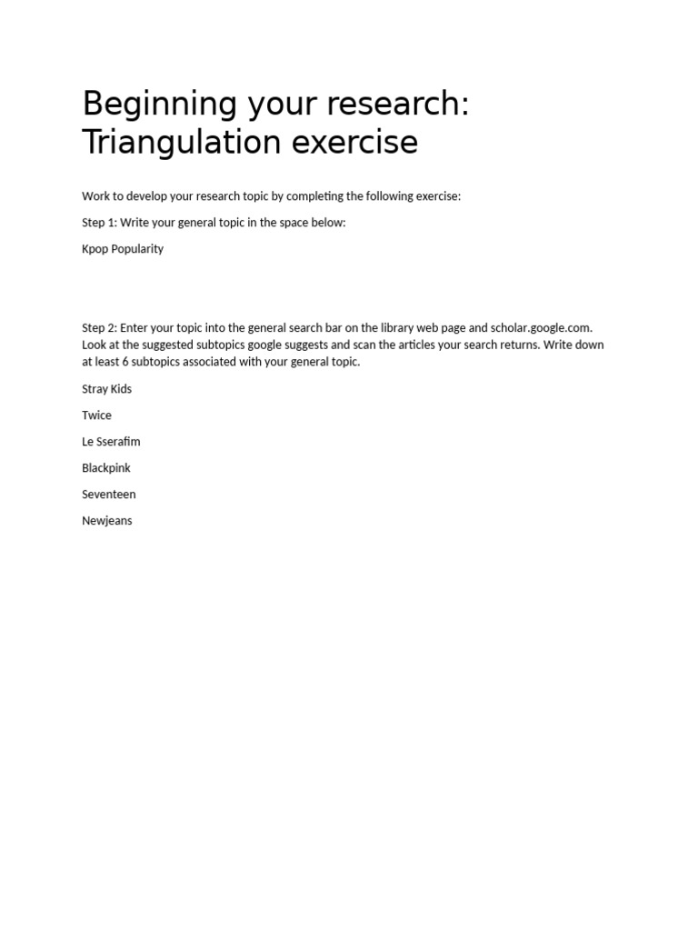 Research Triangulation Exercise | PDF